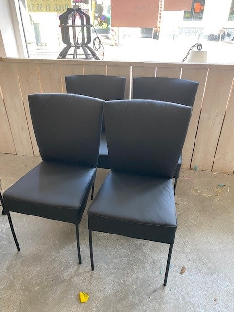 Set van 4 Spica zwart leer